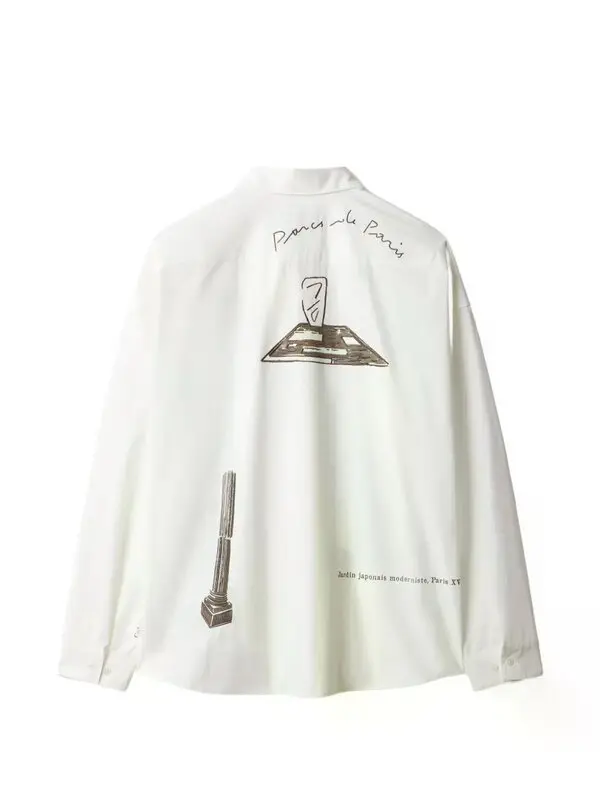 Maison Kitsuné Parcs Of Paris Graphic-print Long-sleeve Shirt Jacket