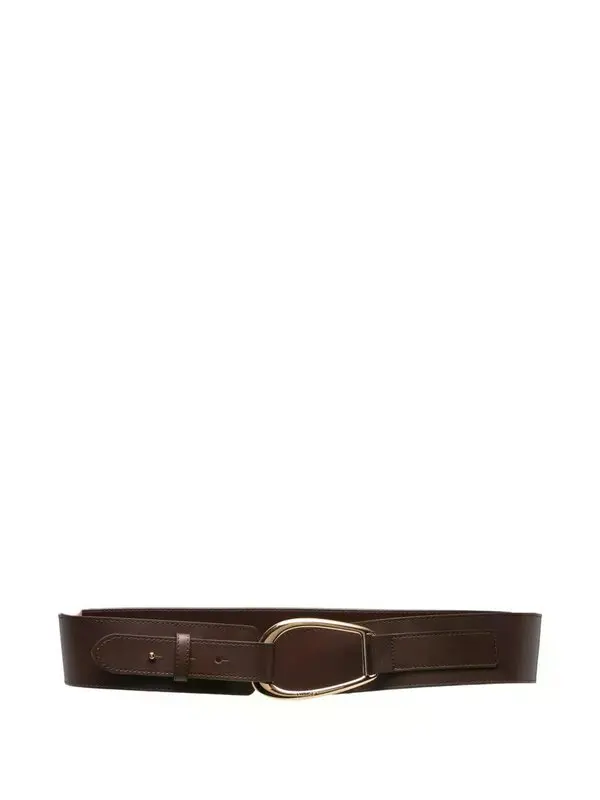 TWINSET Leather Belt With Square Buckle - Brown