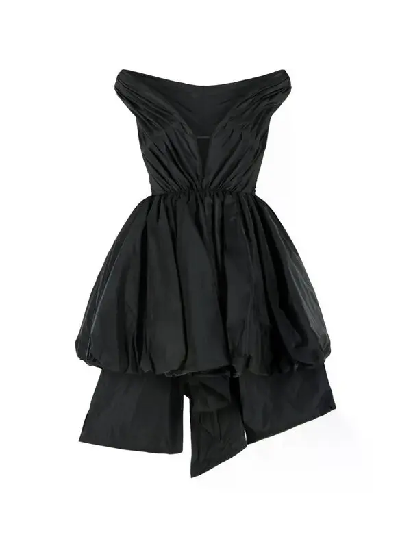 Blumarine Ruffled Balloon-hem Asymmetric Dress - Black