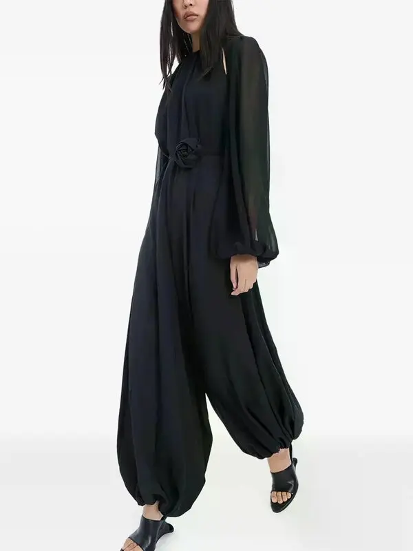 ROTATE BY BIRGER CHRISTENSEN Floral-applique Balloon-leg Jumpsuit