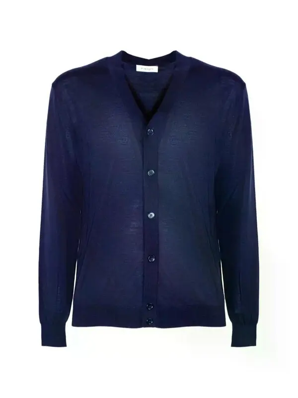 KANGRA V-neck Wool Cardigan - Blue