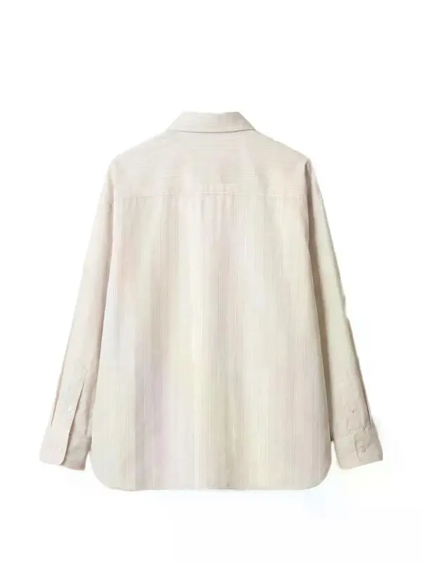 Maison Kitsuné Vertical-stripe Logo-embroidered Shirt
