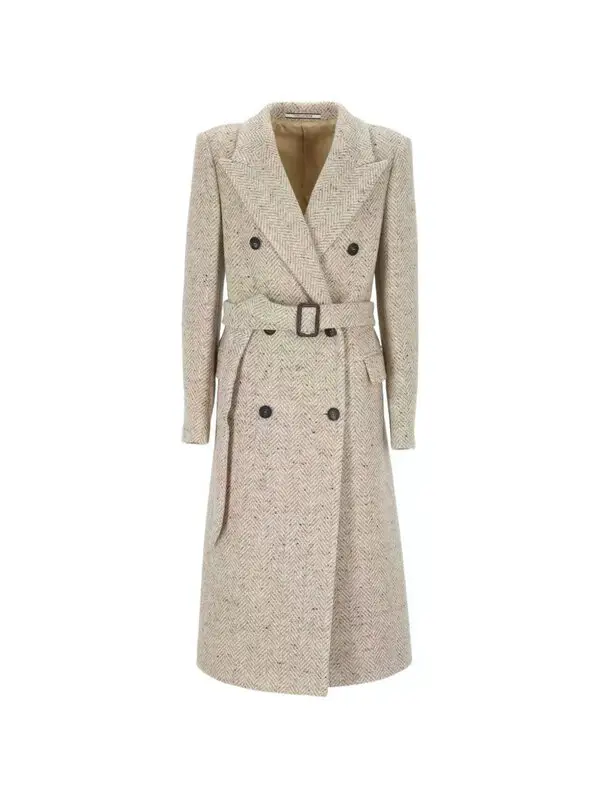 Tagliatore Herringbone-pattern Belted Coat