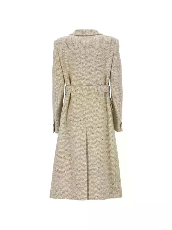Tagliatore Herringbone-pattern Belted Coat