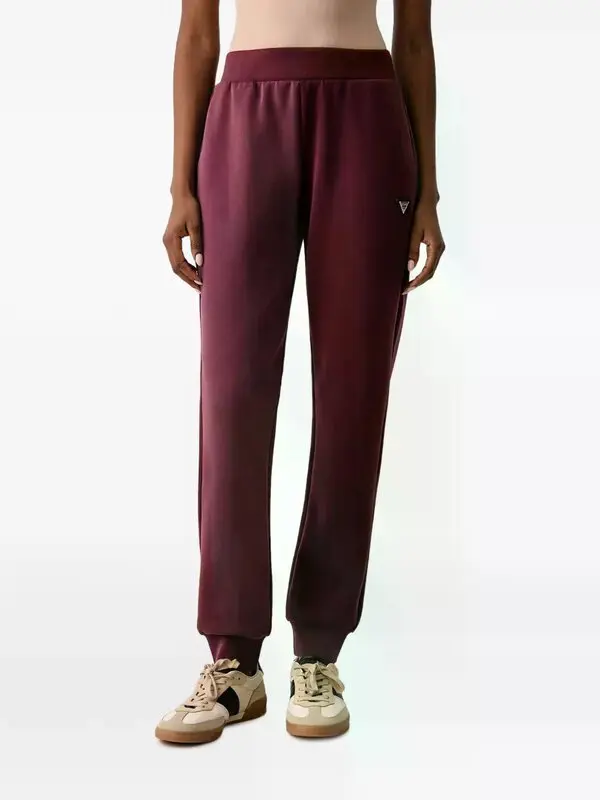Guess Logo-plaque Track Pants - Red