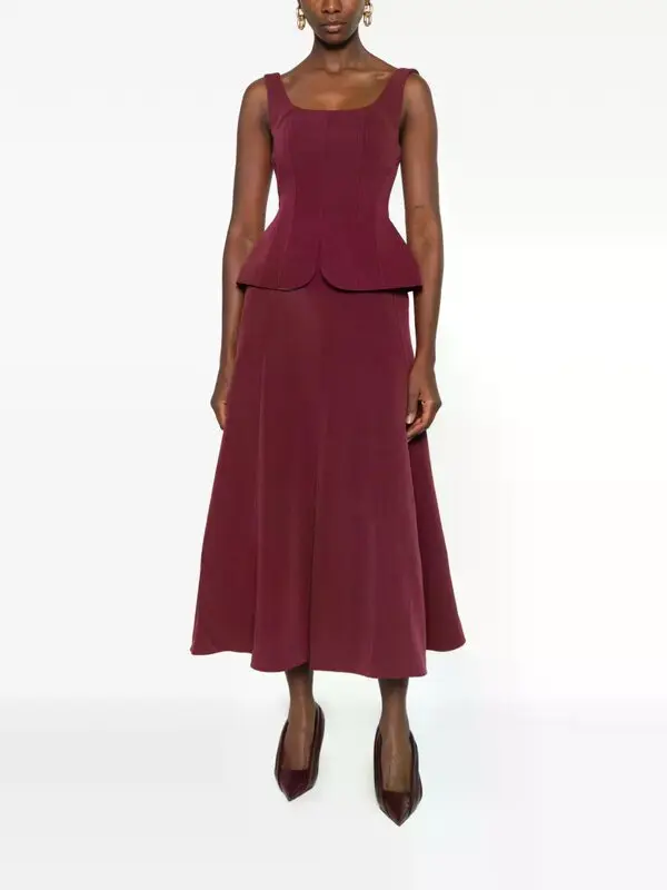 Roland Mouret Peplum-hem Sleeveless Midi Dress