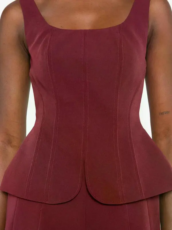 Roland Mouret Peplum-hem Sleeveless Midi Dress