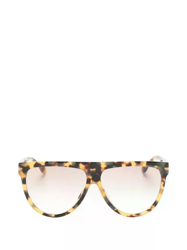 Victoria Beckham Tortoiseshell-effect Flat-top Sunglasses - Brown