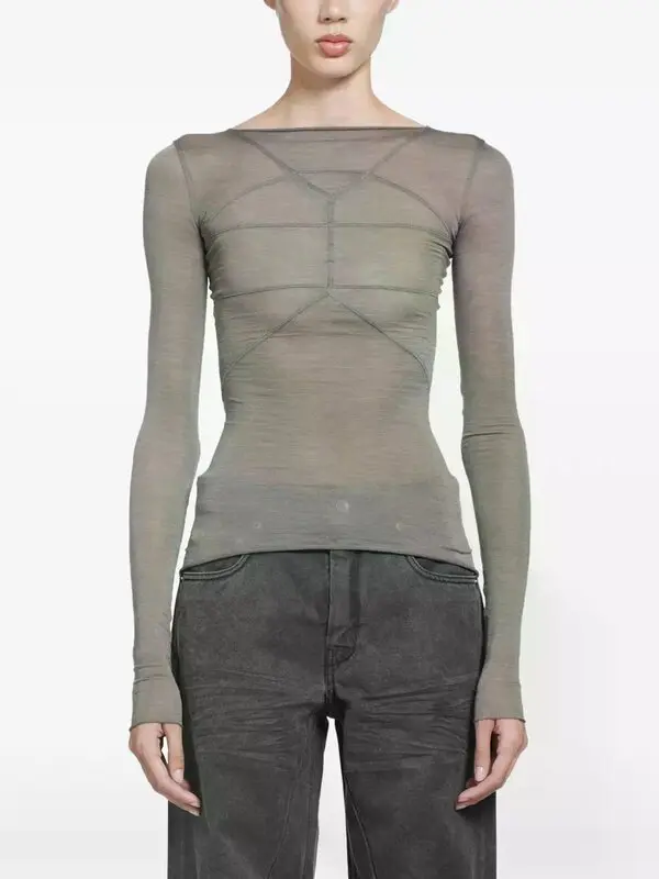 Rick Owens Long-sleeve Temple T-shirt - Neutrals