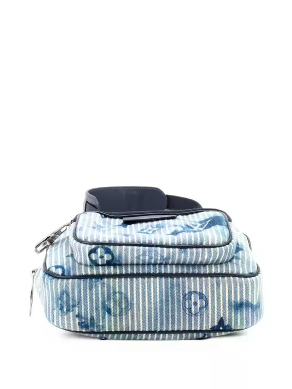 LOUIS VUITTON Outdoor Pouch Limited Edition Monogram Watercolor Stripes Denim Crossbody Bag - Blue