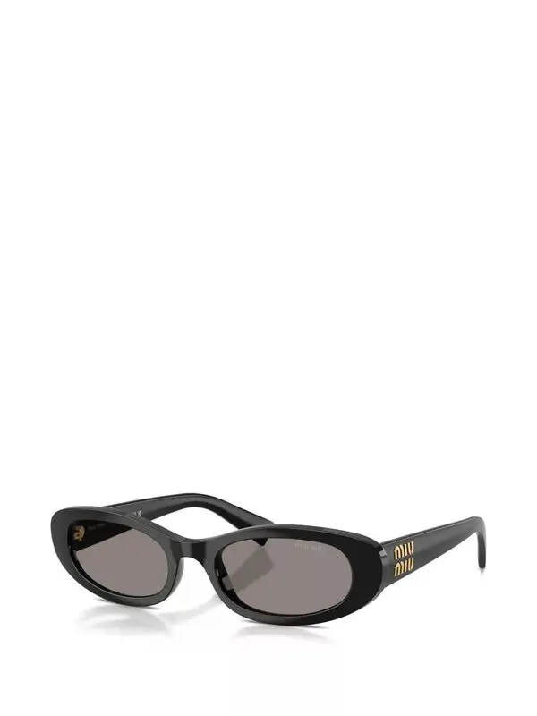 Miu Miu Logo-plaque Oval-frame Sunglasses