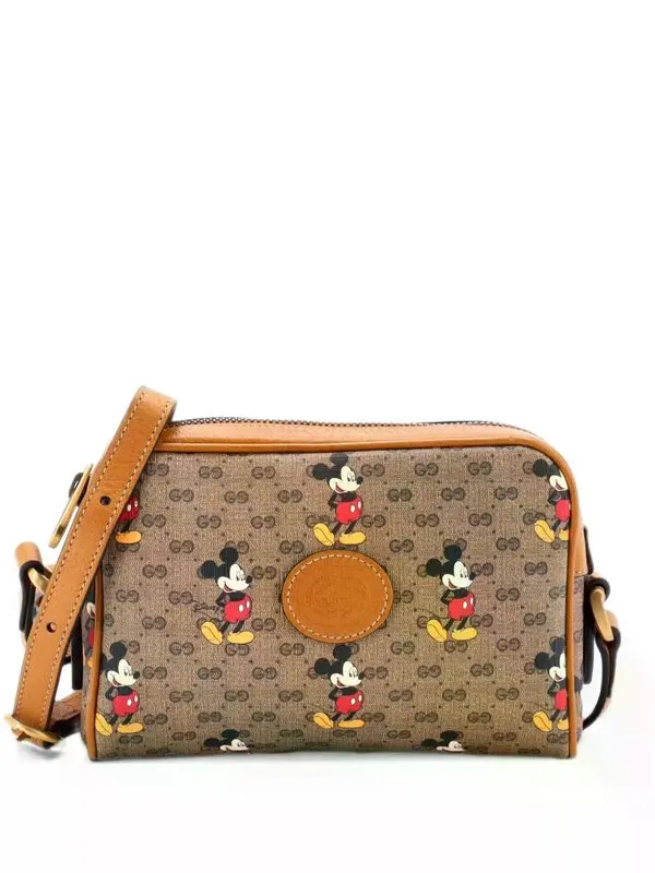 Gucci Disney Mickey Mouse Shoulder Bag Printed Mini Gg Coated Canvas Mini Crossbody Bag