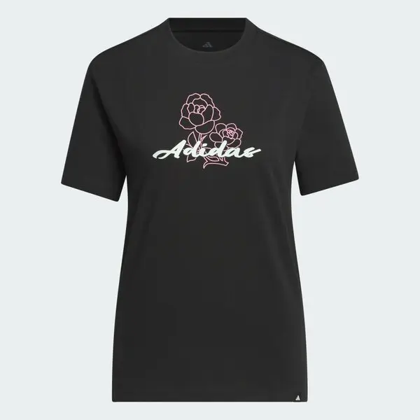 Adidas Floral Wordmark Graphic T-shirt