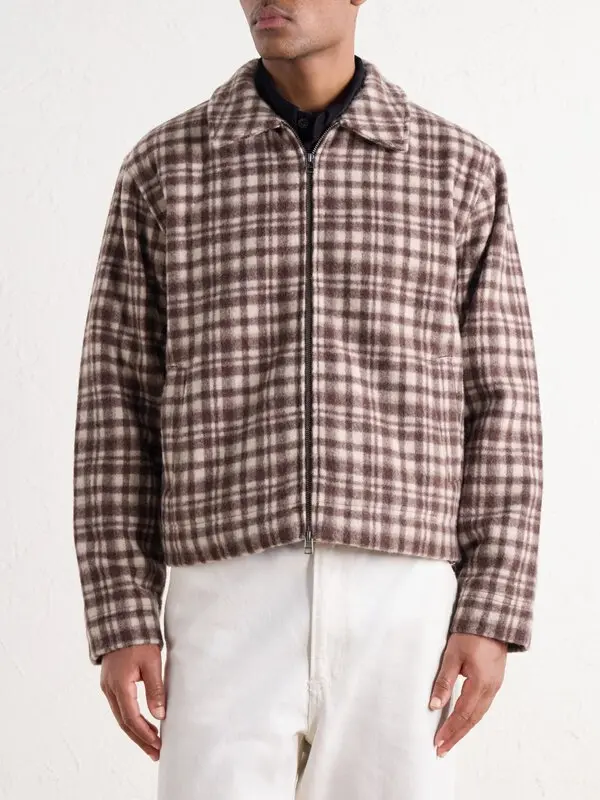 3sixteen Club Checked Felted Wool-blend Jacket