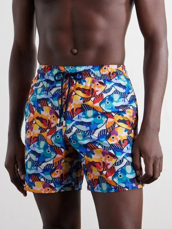 Vilebrequin Mahina Straight-leg Mid-lenght Printed Shell Swim Shorts