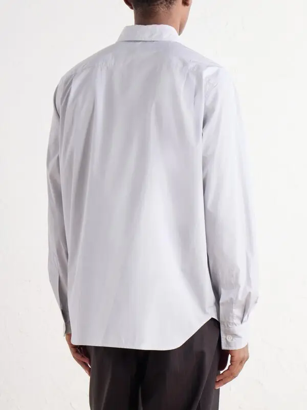 MARGARET HOWELL Point-collar Pinstriped Cotton-poplin Shirt