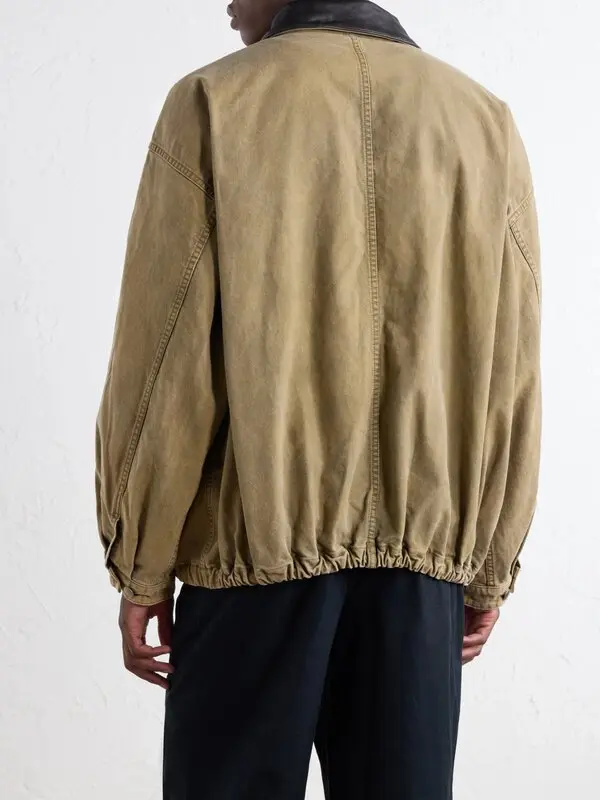 SSSTEIN Leather-trimmed Cotton-corduroy Jacket