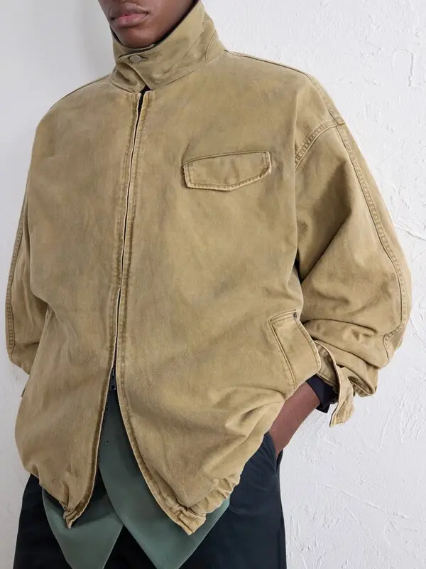 SSSTEIN Leather-trimmed Cotton-corduroy Jacket