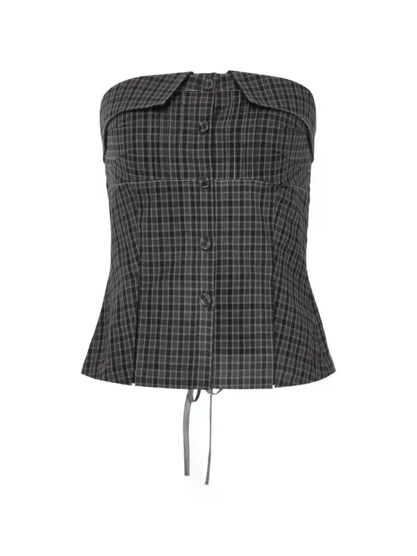 SULTRY VIRGIN Proctor Gingham Tube Top - Black