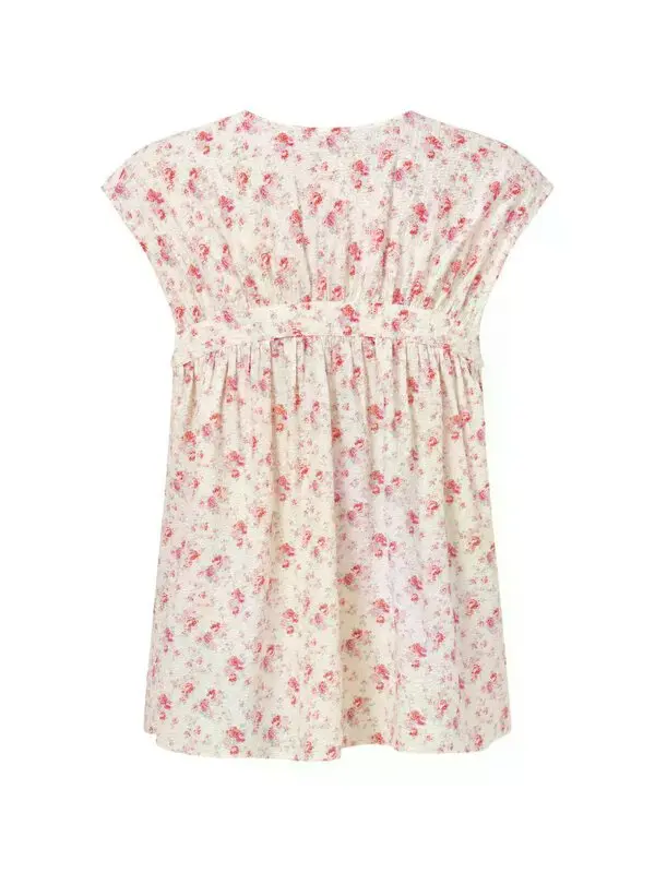 KRISTINA TI Floral-print Tie-fastening Top