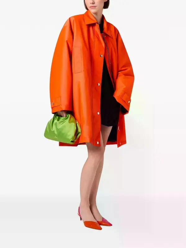 MSGM Press-stud Oversized Coat - Orange