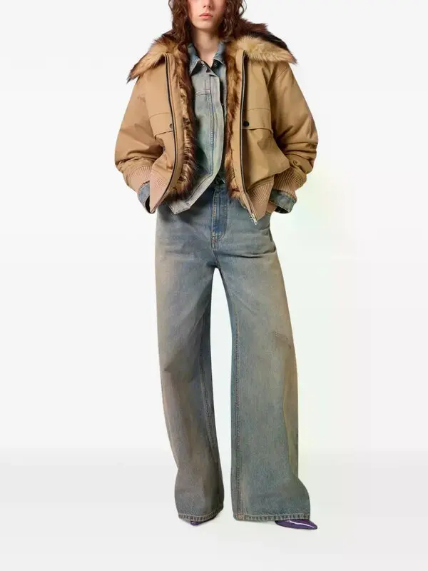 MSGM Faded Wide-leg Jeans