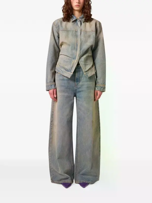 MSGM Faded Wide-leg Jeans