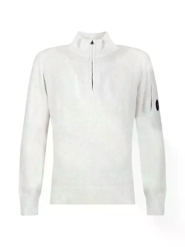 C.P. COMPANY Half-zip Lens-detail Sweater - Neutrals