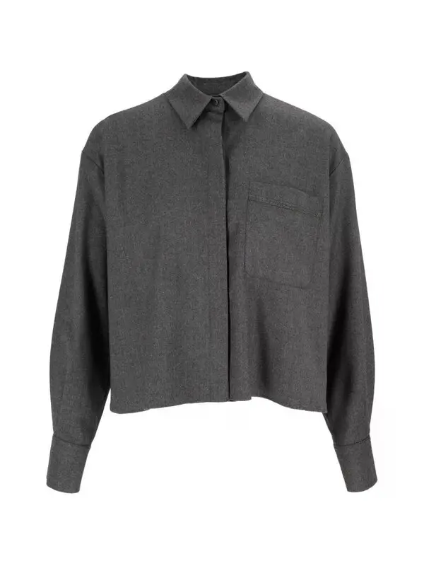 Antonelli Firenze Bead-embellished Cropped Shirt