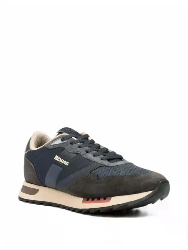 BLAUER. Ryder Panelled Leather Sneakers - Blue