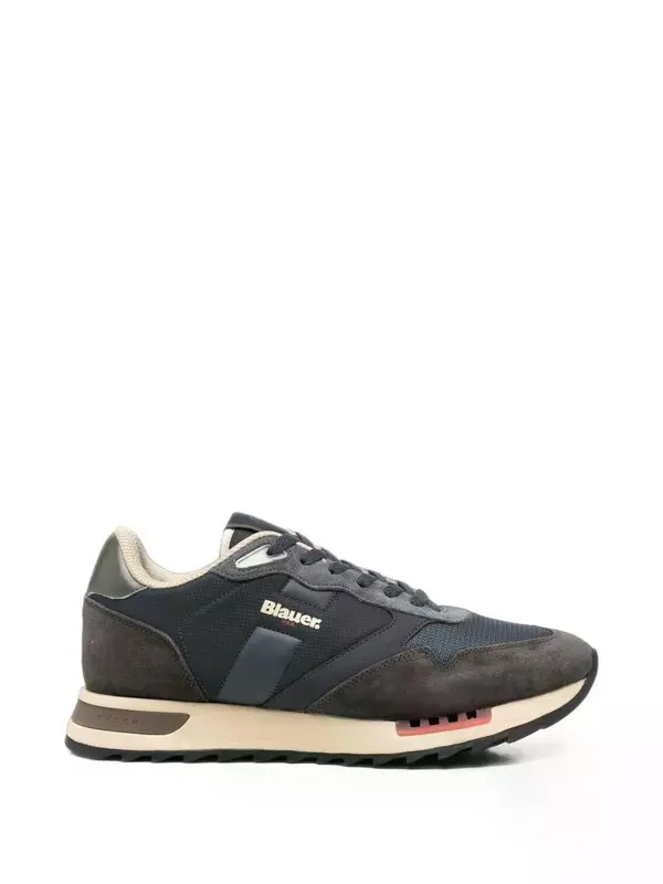 BLAUER. Ryder Panelled Leather Sneakers - Blue