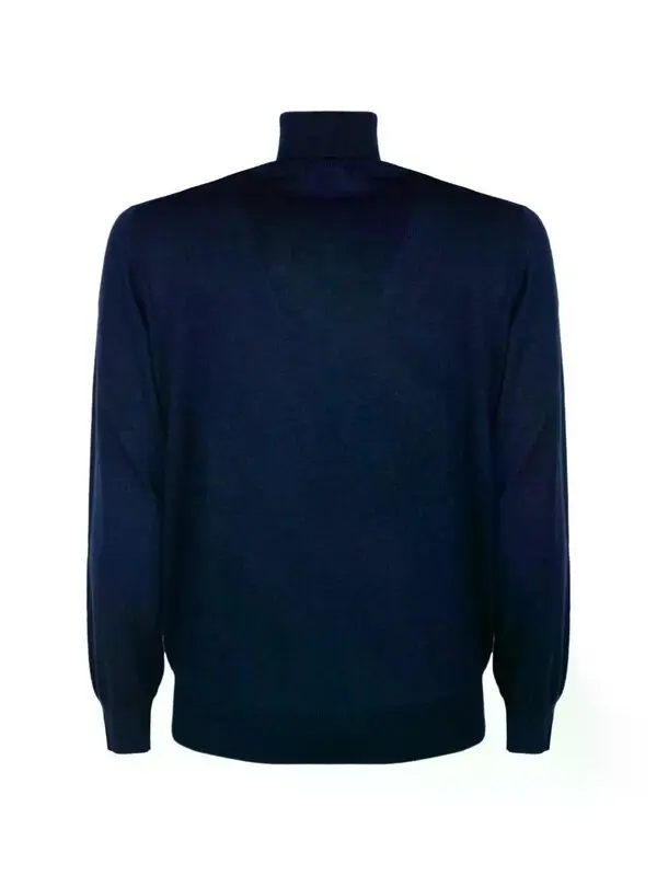 KANGRA Roll-neck Knitted Sweater - Blue