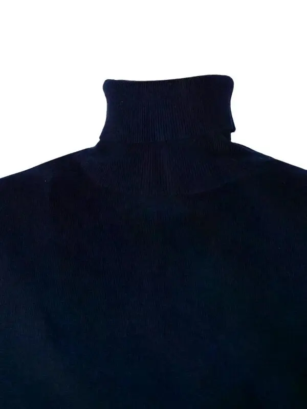KANGRA Roll-neck Knitted Sweater - Blue