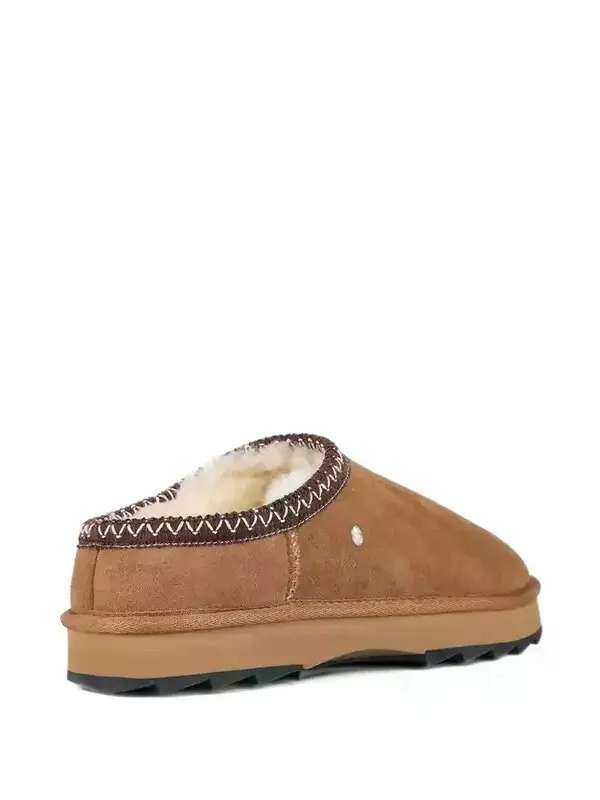 EMU AUSTRALIA Sharky Scuff Embroidered-trim Leather Flat Mules