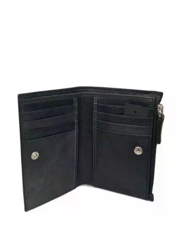 Orciani Eyelet-embellished Zip-around Wallet - Black
