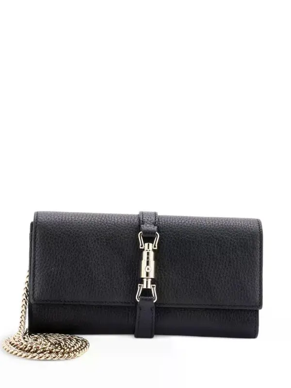 Gucci Jackie 1961 Continental Chain Wallet Leather Crossbody Bag - Black