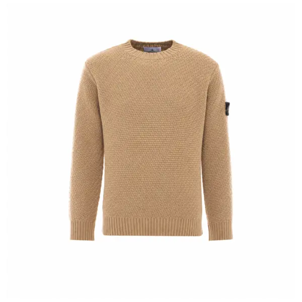 Stone Island Logo Sweater - Cream