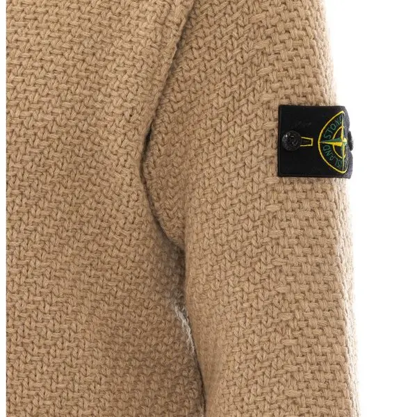 Stone Island Logo Sweater - Cream