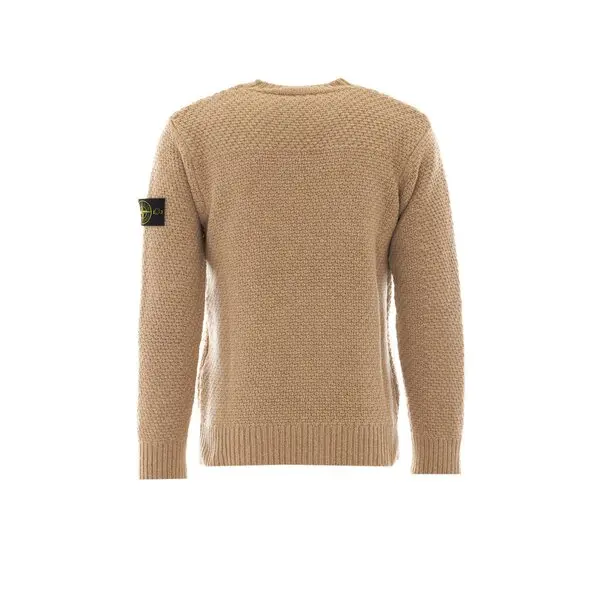 Stone Island Logo Sweater - Cream