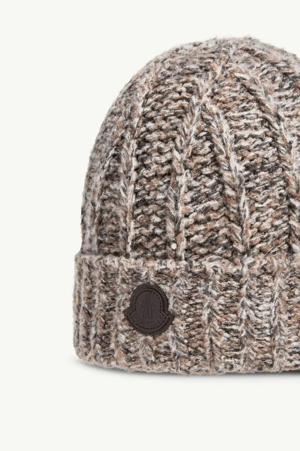 Moncler Wool Blend Bouclé Knit Beanie
