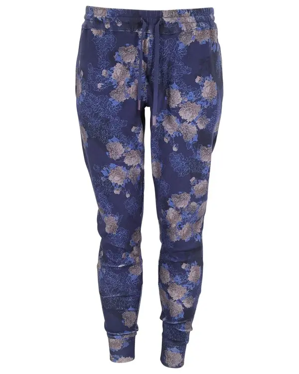 LORDS OF HARLECH Jay Lans Floral Navy Knit Jogger - Blue