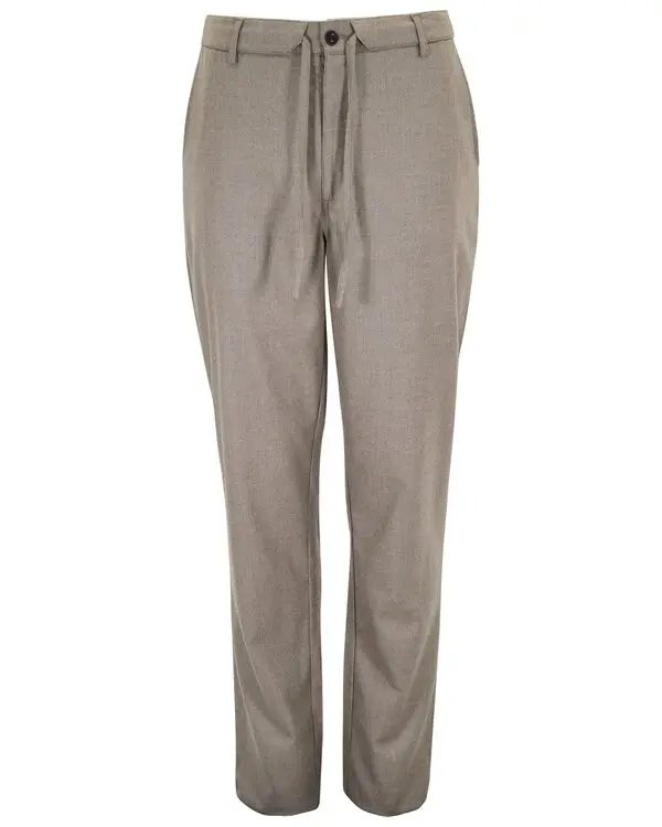 LORDS OF HARLECH Danny Ash Wool Drawstring Pant - Grey