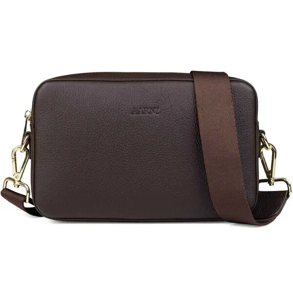 AARNI Large Crossbody Bag, Dark Brown