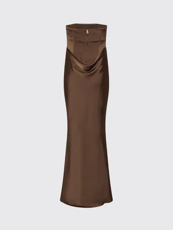 ROTATE BY BIRGER CHRISTENSEN Off-the-shoulder Draped Satin Bustier Gown