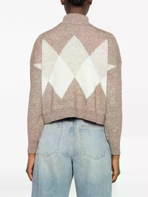 PENNYBLACK Argyle-intarsia High-neck Sweater