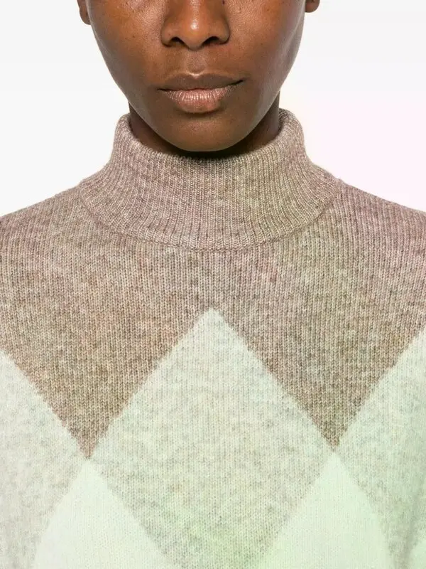PENNYBLACK Argyle-intarsia High-neck Sweater