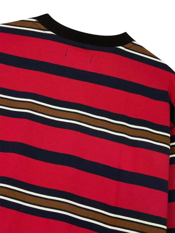 STUDIO TOMBOY Adjustable-hem Striped Sweatshirt