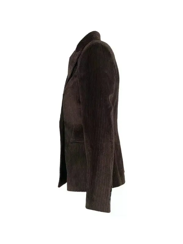 Peserico Double-breasted Corduroy Jacket - Brown