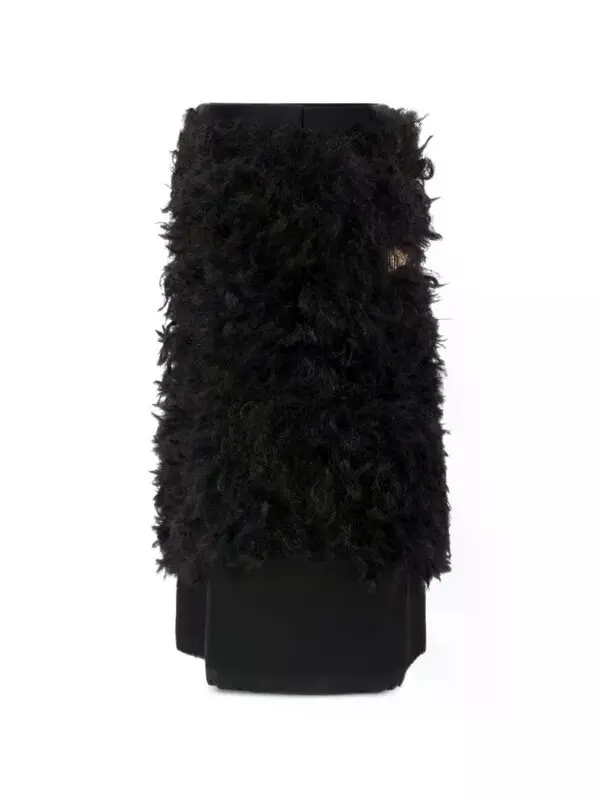 Moschino Faux-fur Logo-lettering Ankle Boots