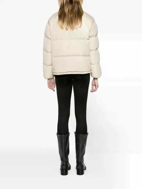 Moncler Verone Leather-trimmed Short Down Jacket